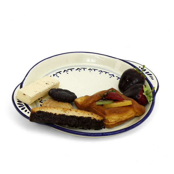 Home / Products / DERUTA VARIO: Small Round Tray with handle and Blue ...