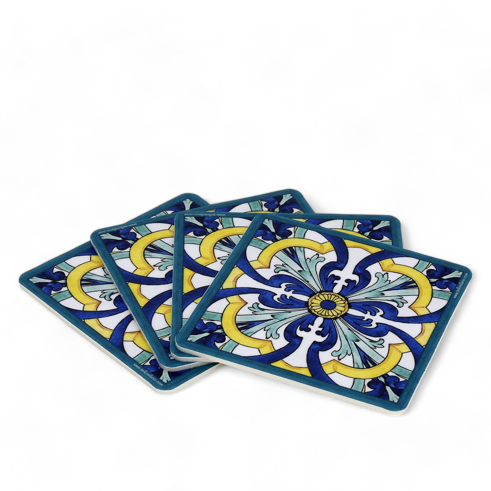 ITALIAN DREAM: Coaster Set of 4 - Stain Proof and Water Repellent PVC ...