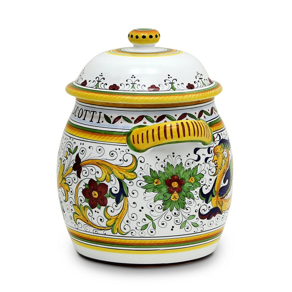 home products raffaellesco traditional deruta biscotti jar