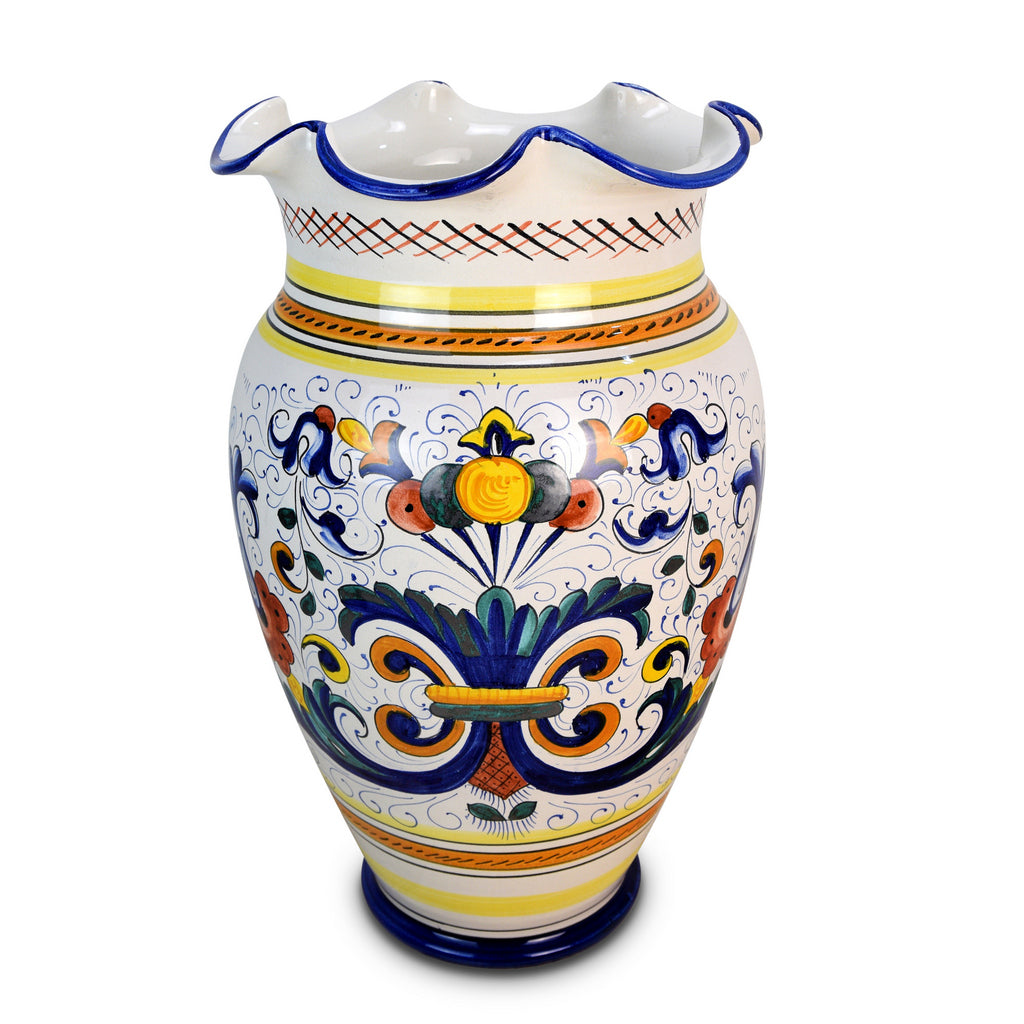CERAMIC-ARTISTICA: Deruta Fluted Rim Shaped Umbrella Stand Vase RICCO ...